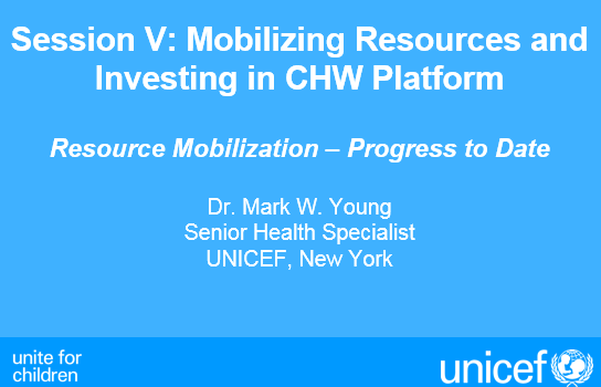 Resource Mobilization: Progress to Date (M. Young, UNICEF) - Nairobi ...
