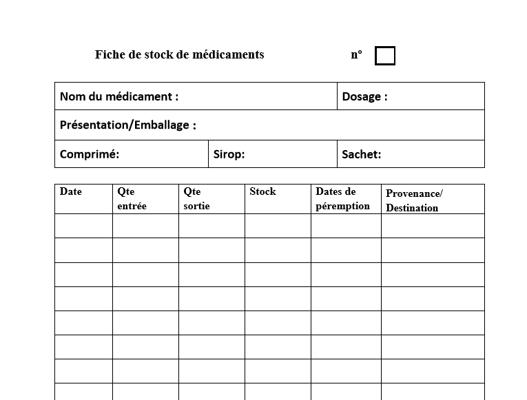 Fiche de Stock (Guinée, 2014) | Child Health Task Force
